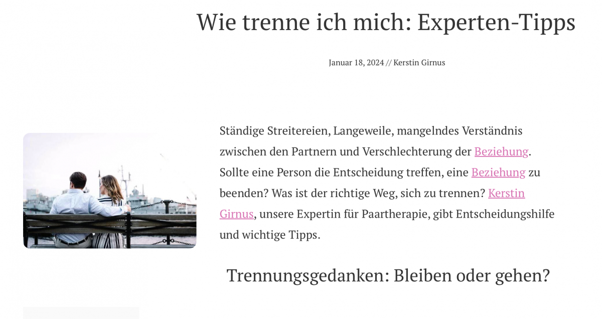 Wie trenne ich mich? - Paarcoaching Kerstin Girnus